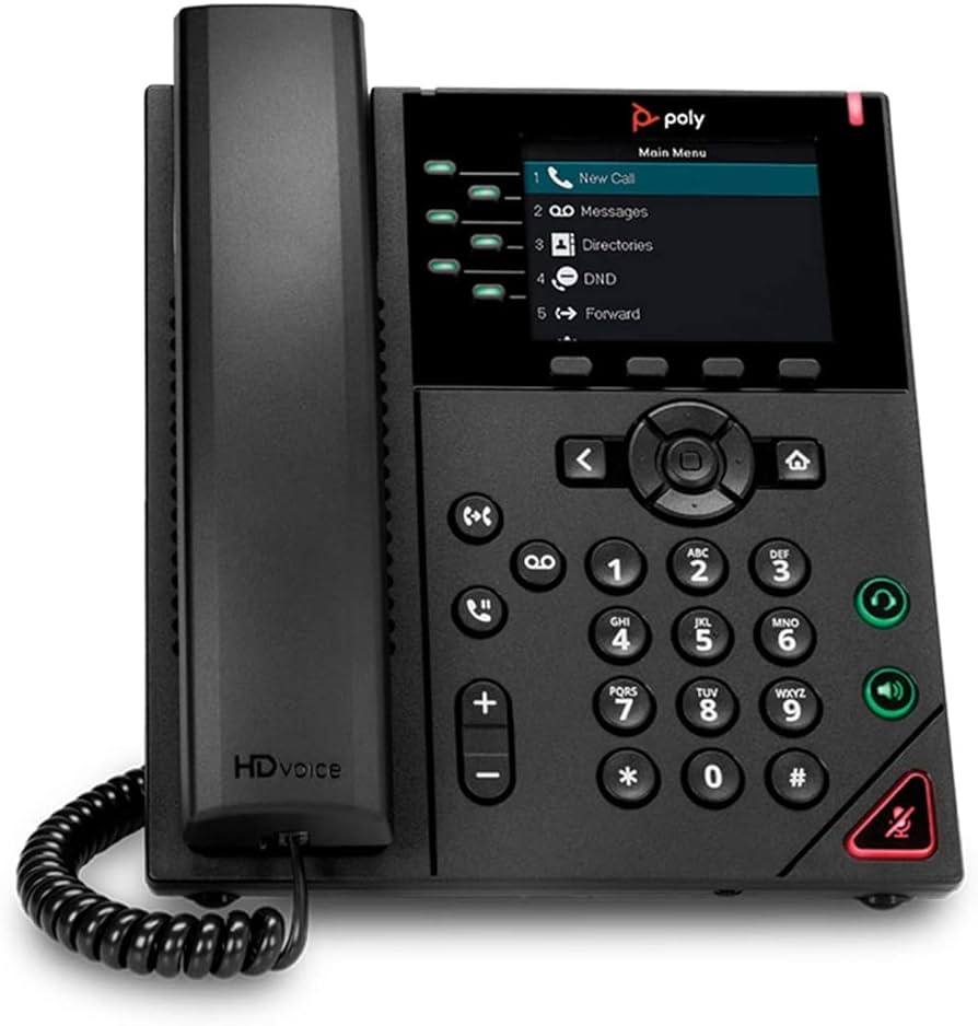 Poly VVX 350 IP Desk Phone – 6-Line HD Voice, PoE, USB
