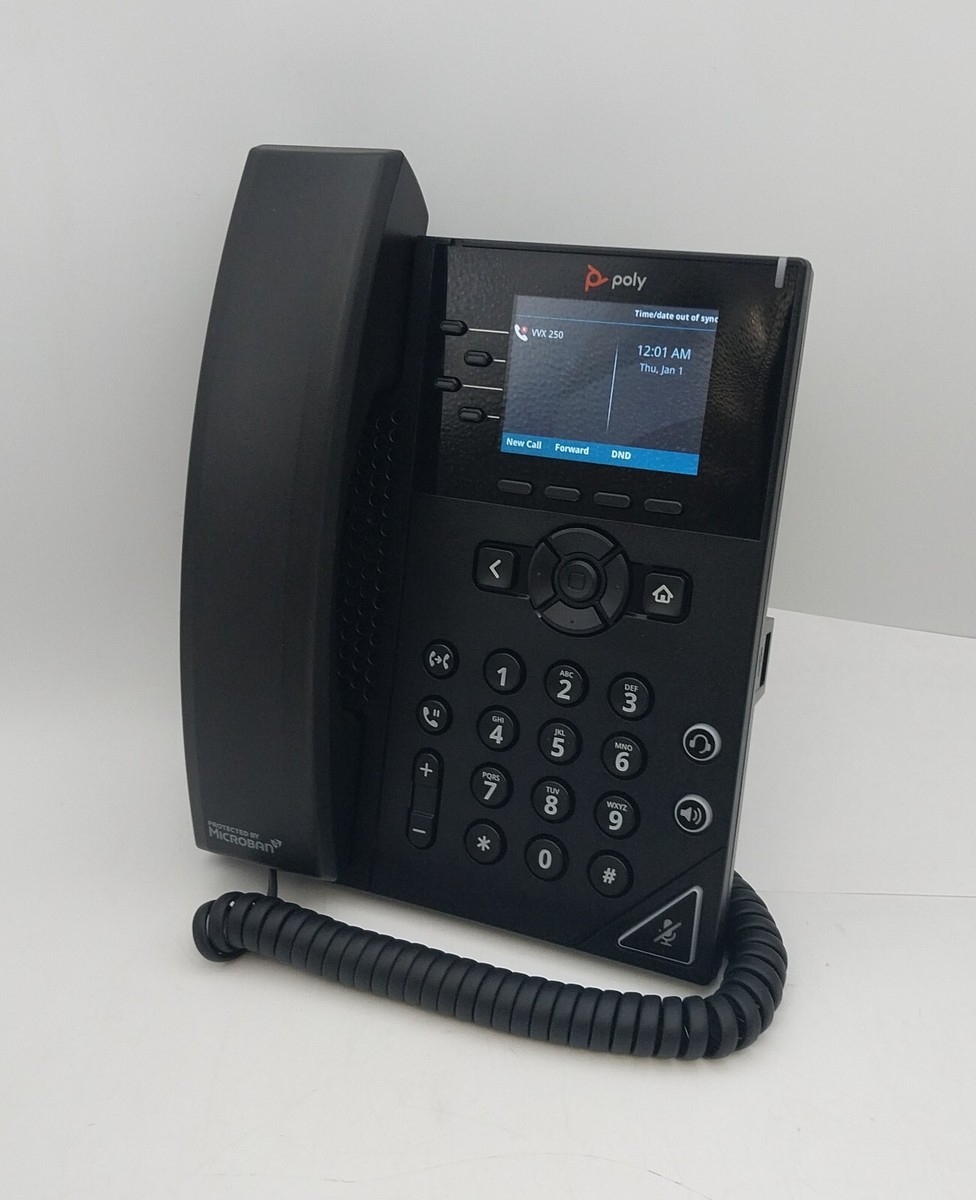 Poly VVX 250 IP Desk Phone – 4-Line HD Voice, GigE, USB & PoE